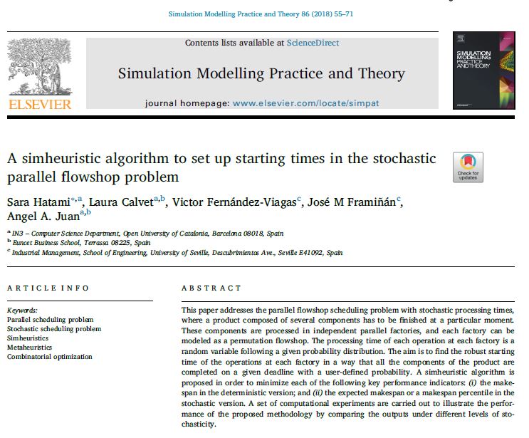 A simheuristic algorithm to set up starting times in the stochastic parallel